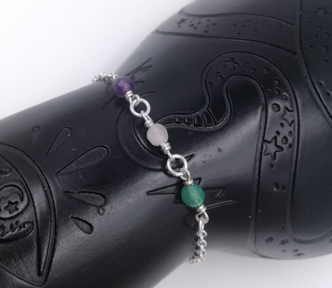 Genderqueer Pride Flag Crystal Bracelet. LGBTQ Jewellery. Beaded ...