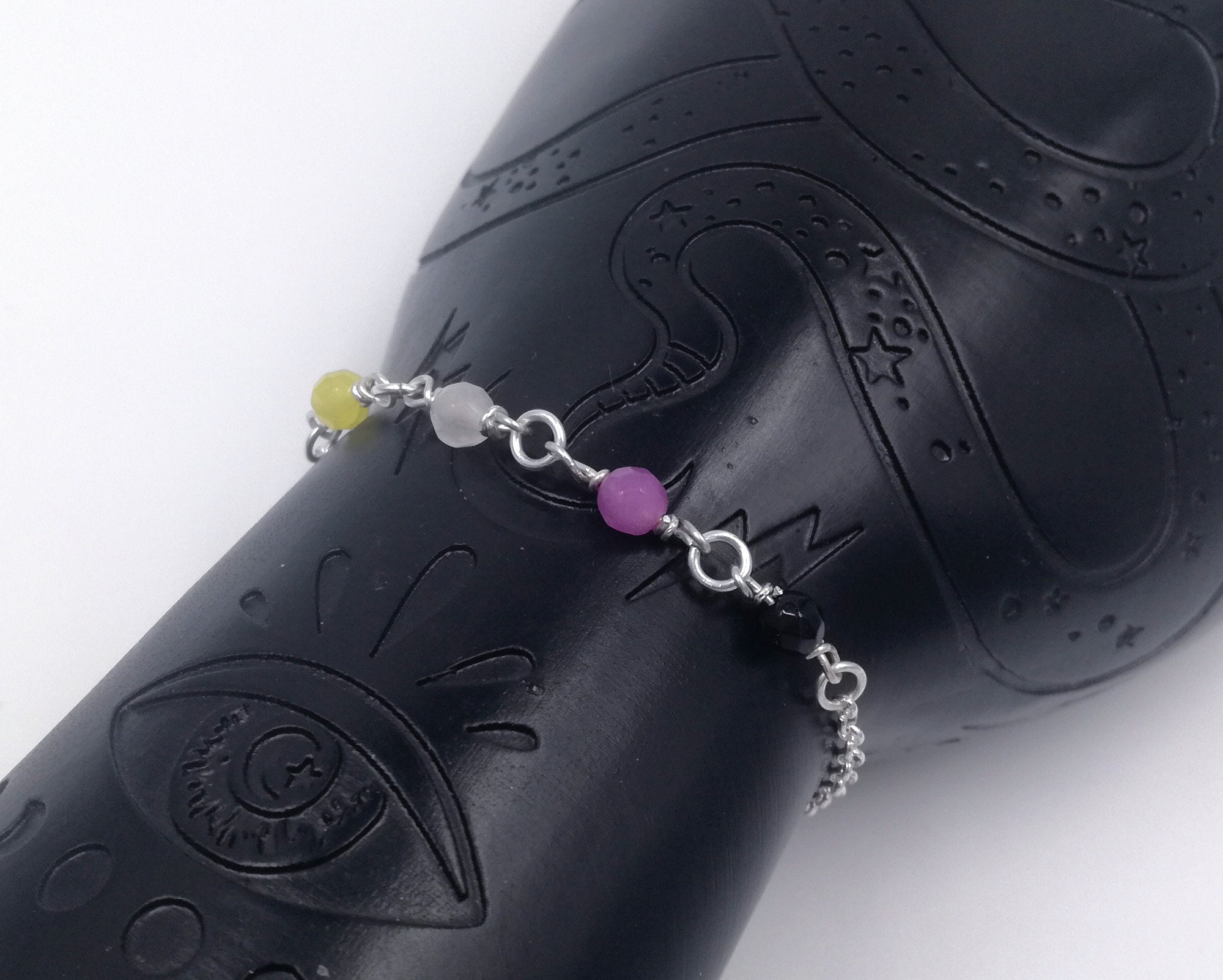 Nonbinary pride flag crystal jewellery set. LGBTQ necklace and | Etsy