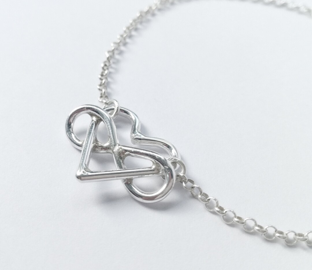 Poly Heart Bracelet. Sterling Silver. Discreet Polyamorous Symbol ...