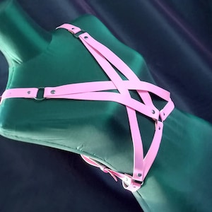 CLEARANCE SALE Bondage Chest Harness. Faux Leather BDSM Lingerie Top ...