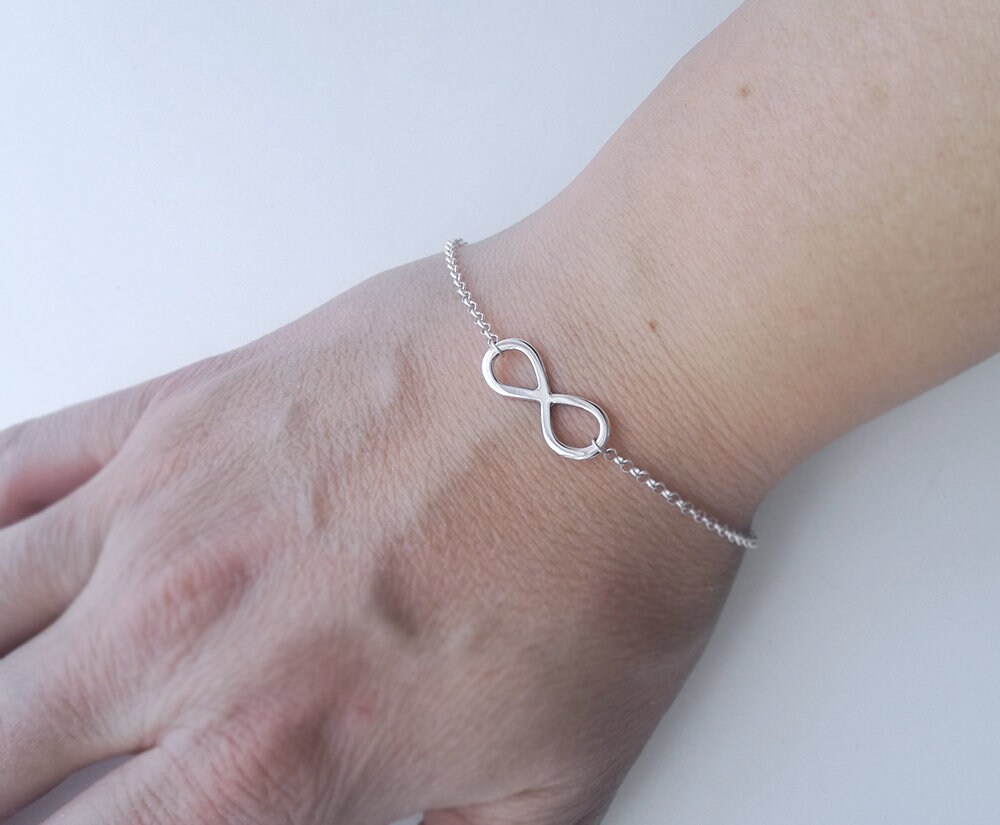 Delicate sterling silver infinity bracelet. Discreet BDSM | Etsy