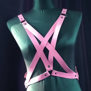 CLEARANCE SALE Bondage Chest Harness. Faux Leather BDSM Lingerie Top ...