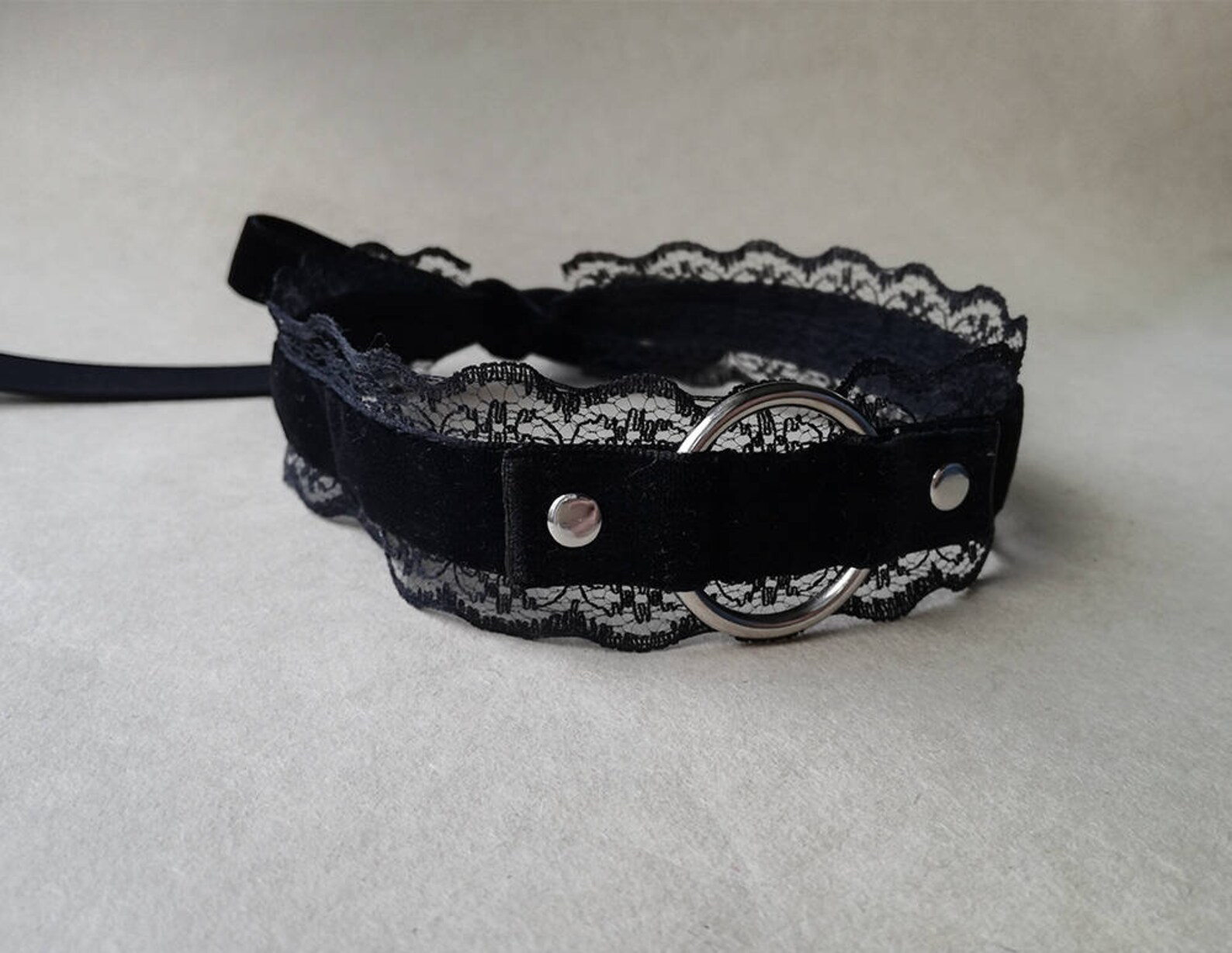 Black Ddlg Choker With O-ring. Gothic Choker. Kitty Play - Etsy