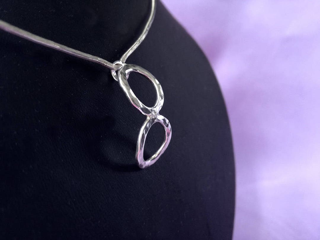 CLEARANCE SALE Scandinavian Hammered Sterling Silver Pendant. Infinity ...