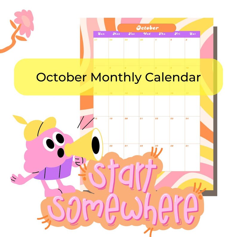 October 2026 Calendar Free Year At-a-glance and Cover Page 8.5x11 ...