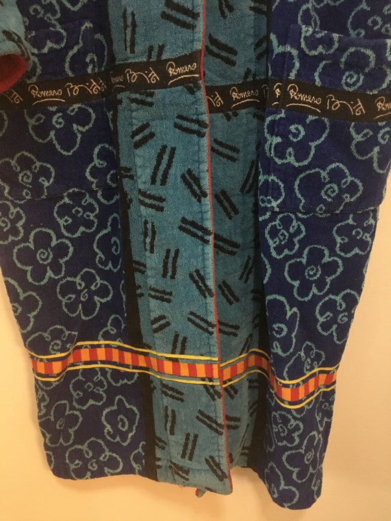 Vintage Romero Britto Bath Robe Art to Wear Cubism Po… - Gem