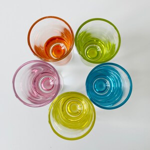 Vintage Mid Century Set of 5 Multi-colored Shot Glasses, Retro Drink ...