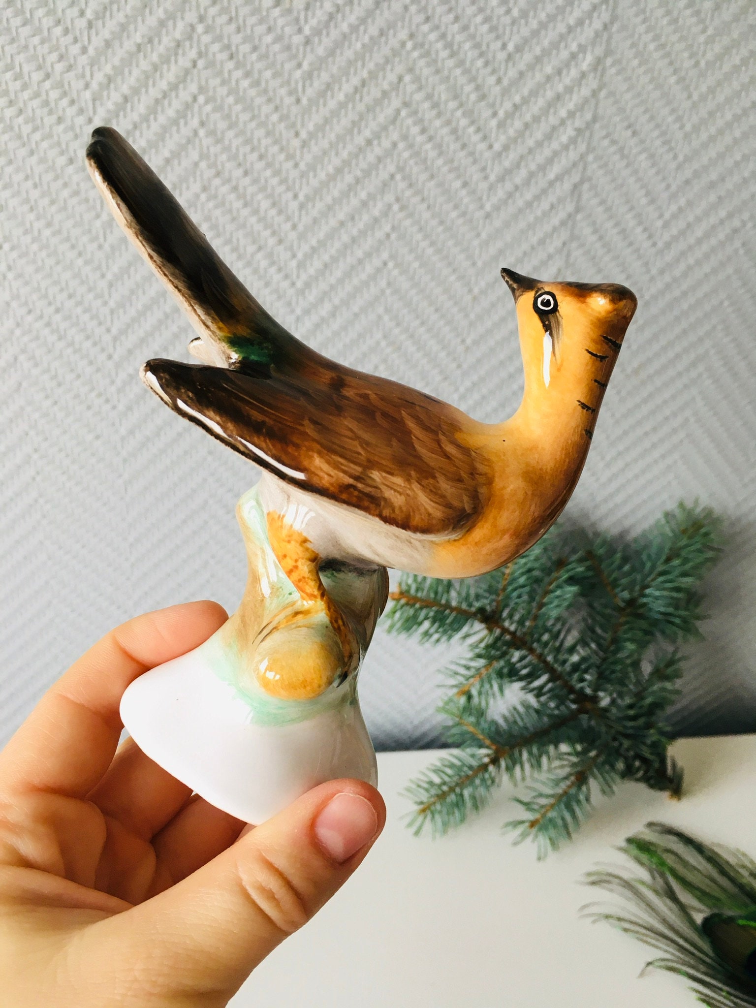 Vintage Ceramic Hand Painted Bird Figurine Porcelain Finch | Etsy