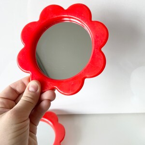 Vintage Space Age Vanity Mirror Plastic Frame, Flower Shape Vanity ...