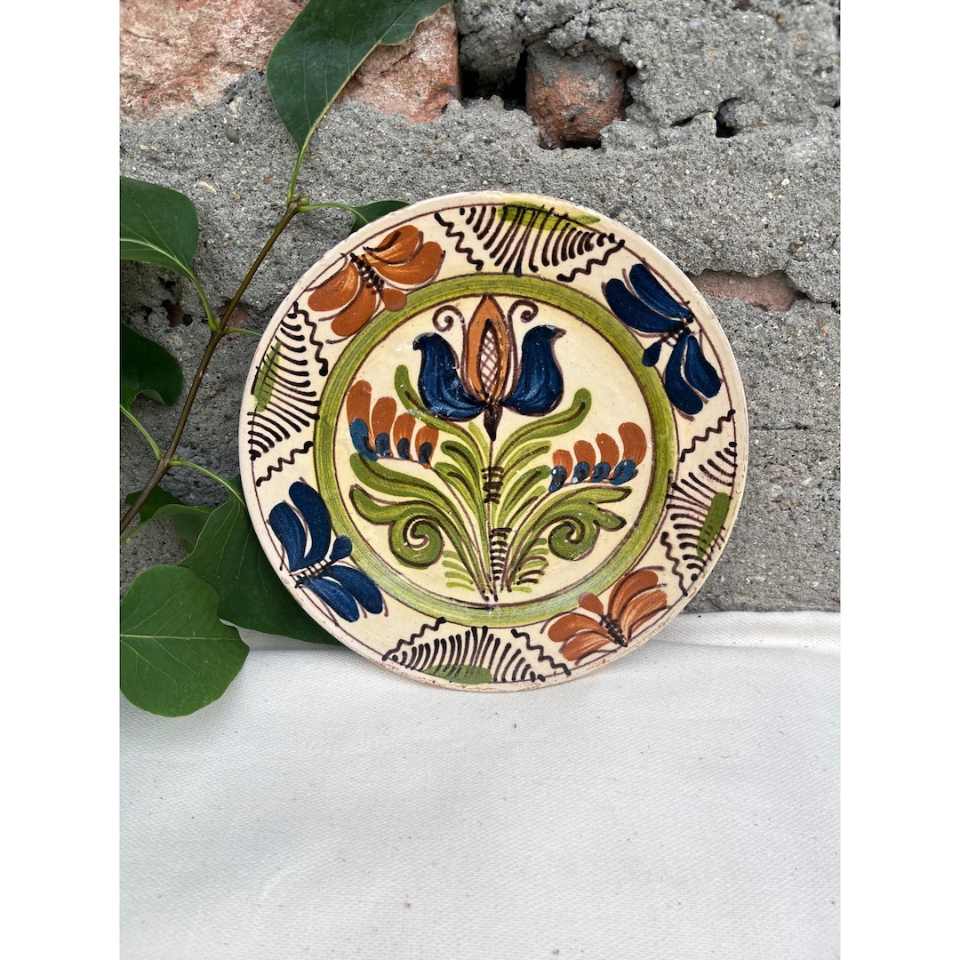 Vintage Korond Earthenware Folk Art Ceramic Handpainted Wall Hanging ...