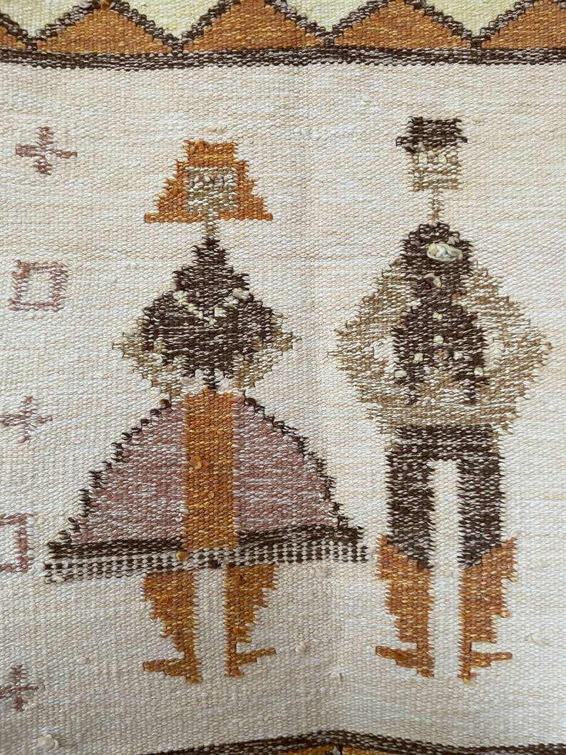 Mid Century Wall Tapestry Man and Woman Eva Nemeth Design - Etsy