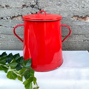 Vintage Red Enamel Food Container From Hungary 1960s, Folk Art Hungary ...