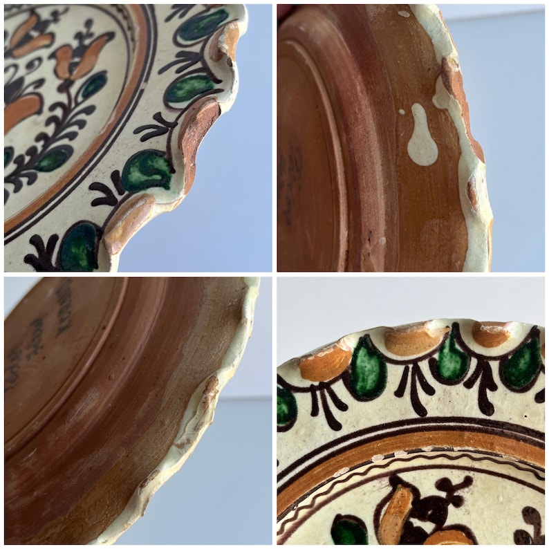 Vintage Korond Earthenware Folk Art Ceramic Pinted Wall Hanging Plate ...
