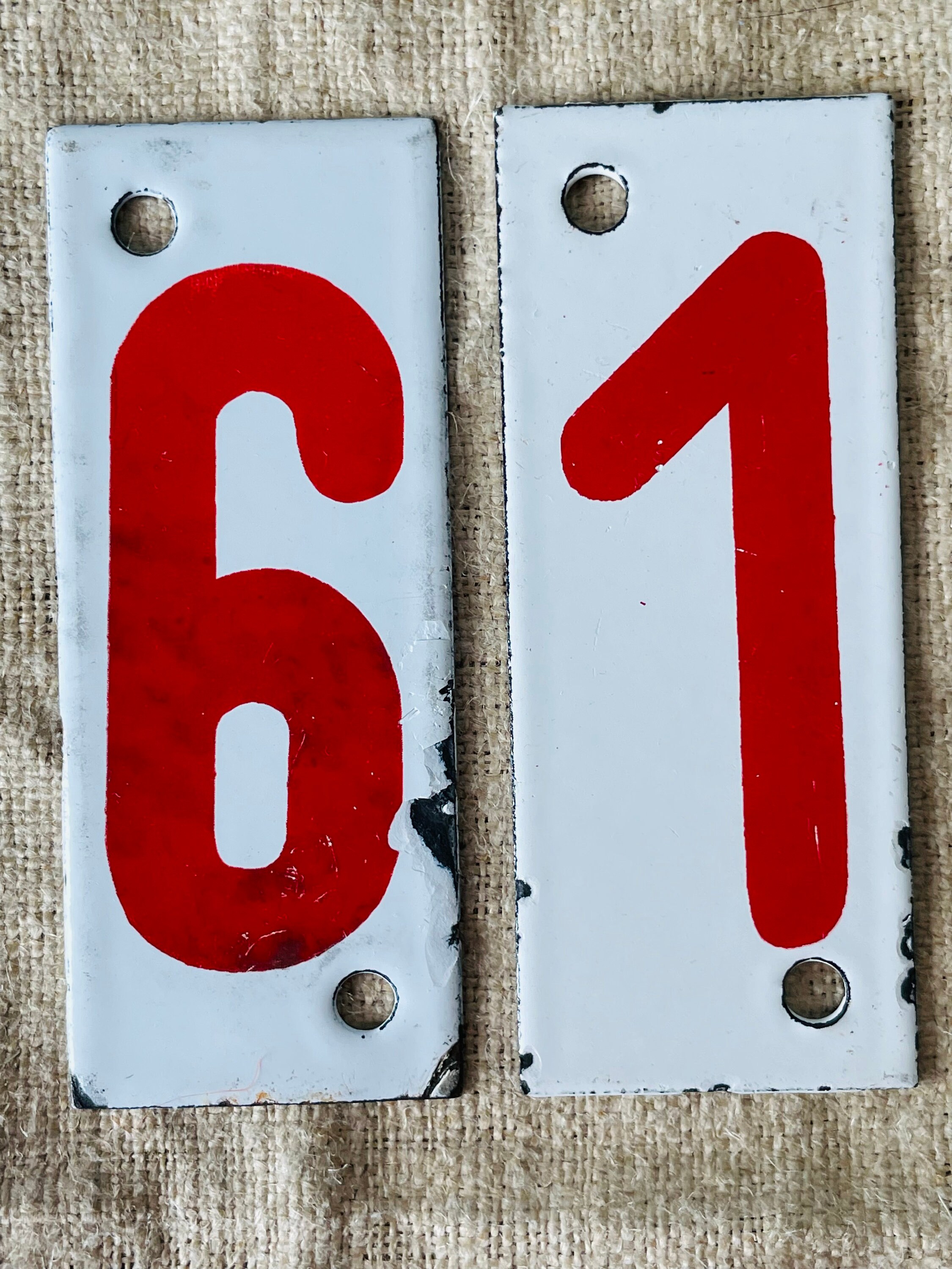 Vintage Enamel House Number, Metal House Plate Retro Number 1960s ...