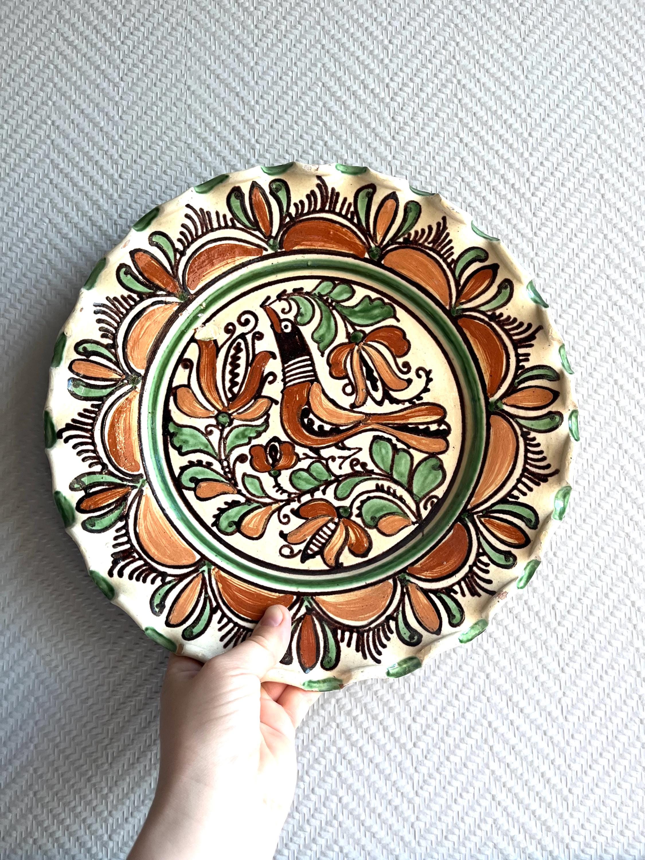 Vintage Korond Earthenware Folk Art Ceramic Handpainted Wall Hanging ...