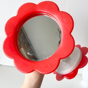 Vintage Space Age Vanity Mirror Plastic Frame, Flower Shape Vanity ...