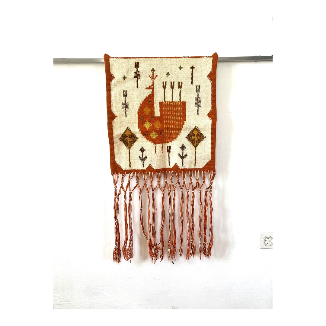 Vintage Mid Century Hand Woven Wool Tapestry From Eva Nemeth ...