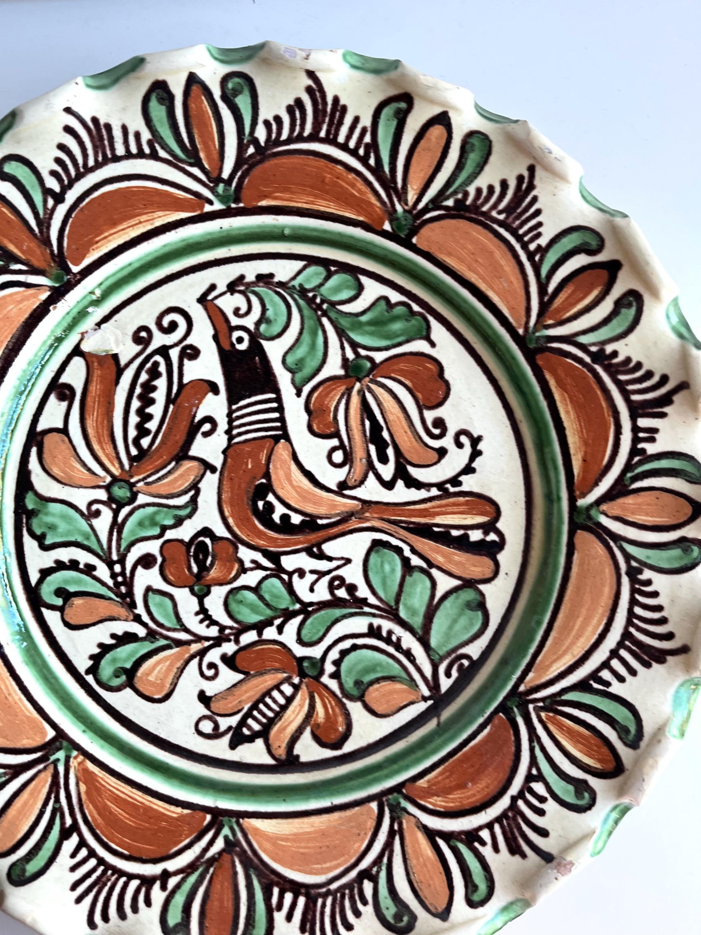 Vintage Korond Earthenware Folk Art Ceramic Handpainted Wall Hanging ...