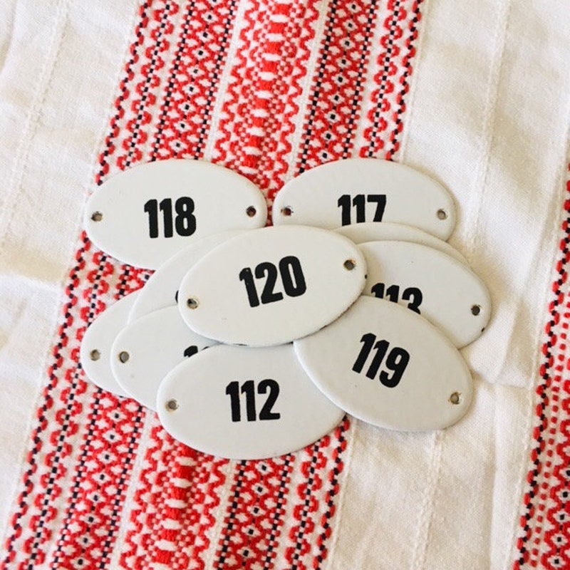 French Enamel Number - Etsy