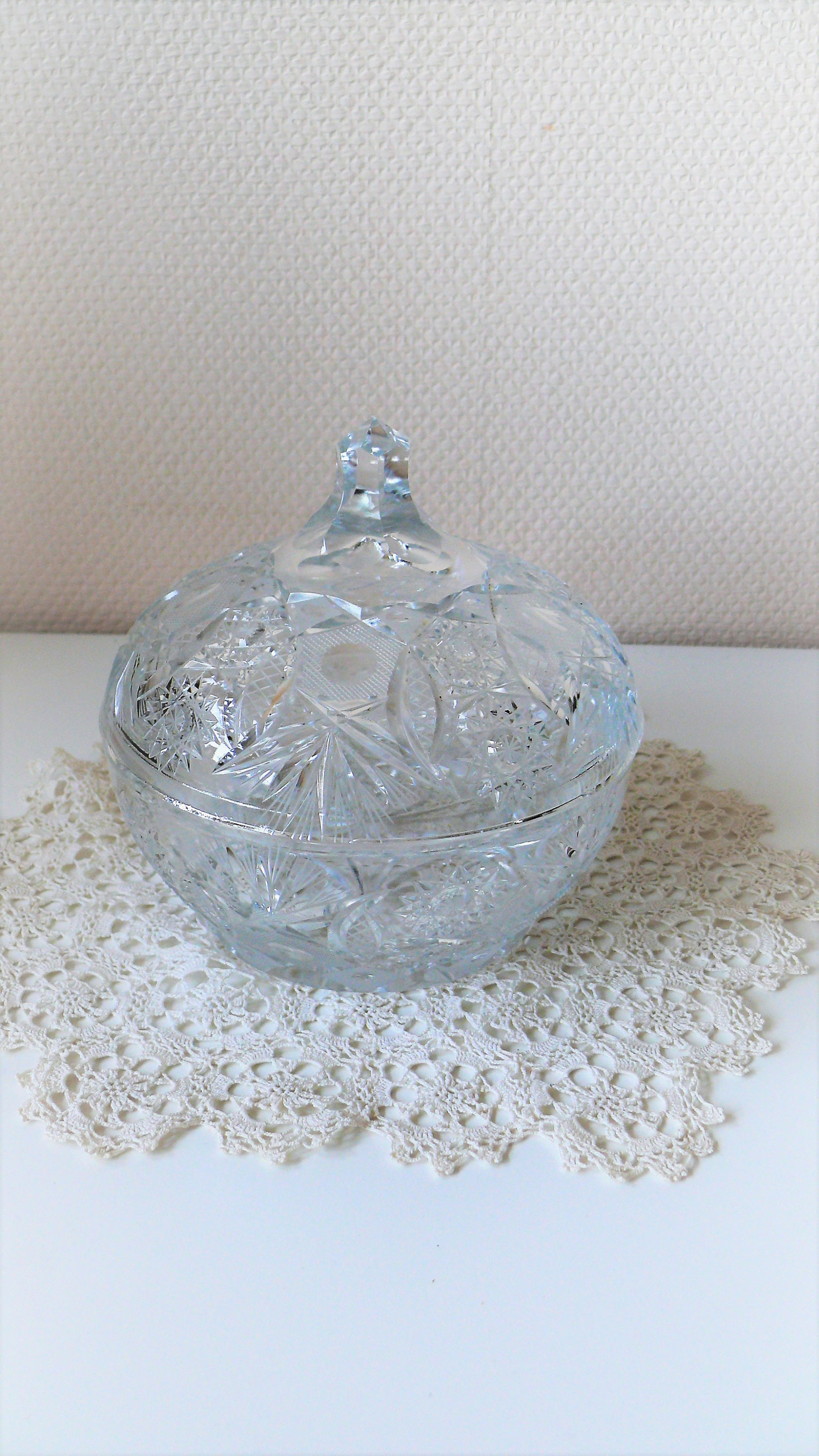Elegant Vintage Cut Glass Bonboniere Lead Crystal Bonboniere | Etsy