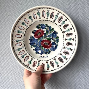 Vintage Mako Folk Art Hungarian Porcelain Wall Plate, Hand Painted ...