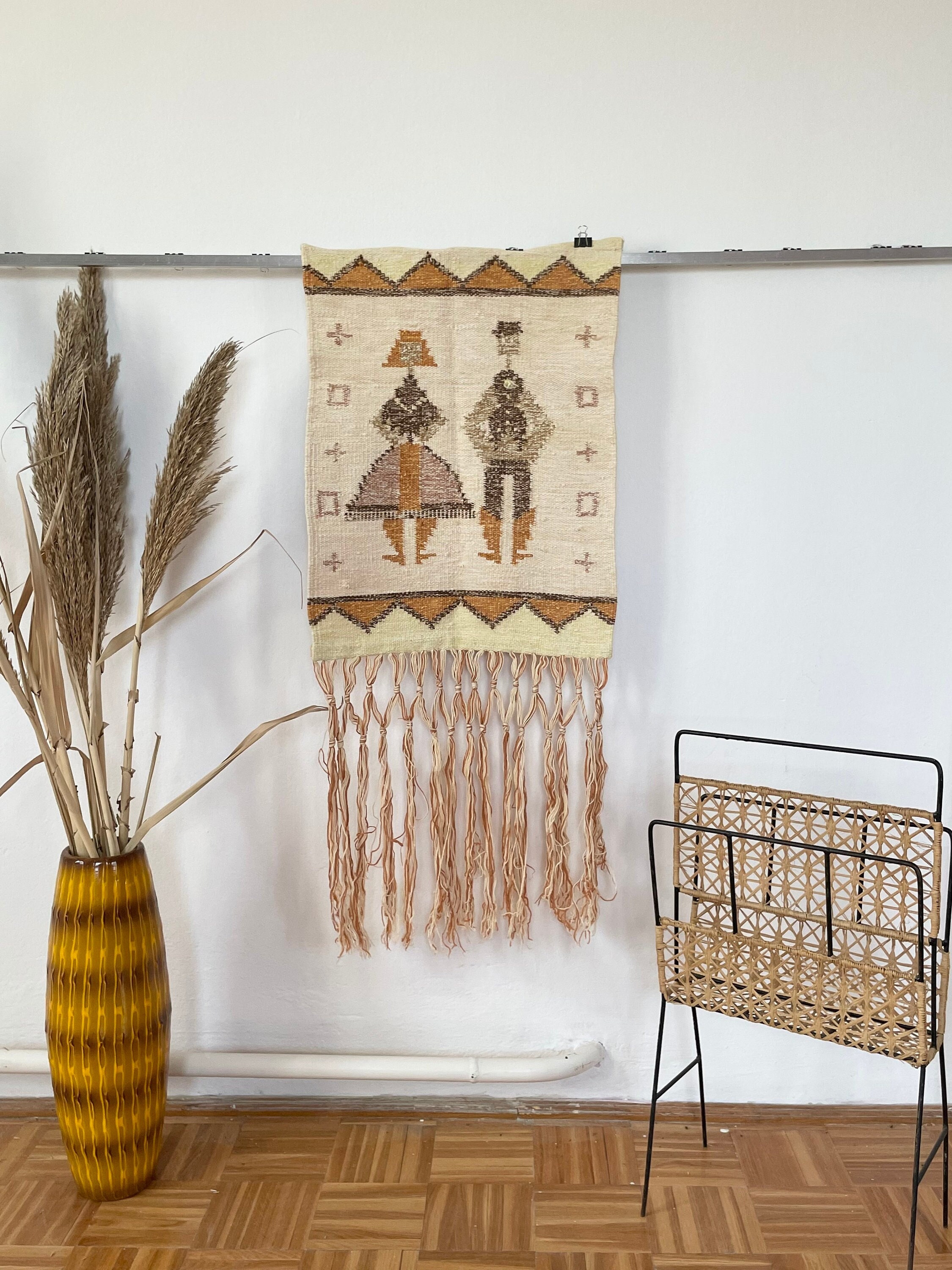 Mid Century Wall Tapestry Man and Woman Eva Nemeth Design - Etsy