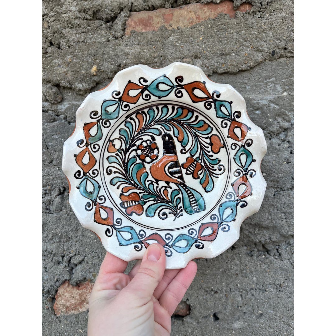 Vintage Korond Earthenware Folk Art Ceramic Handpainted Wall Hanging ...