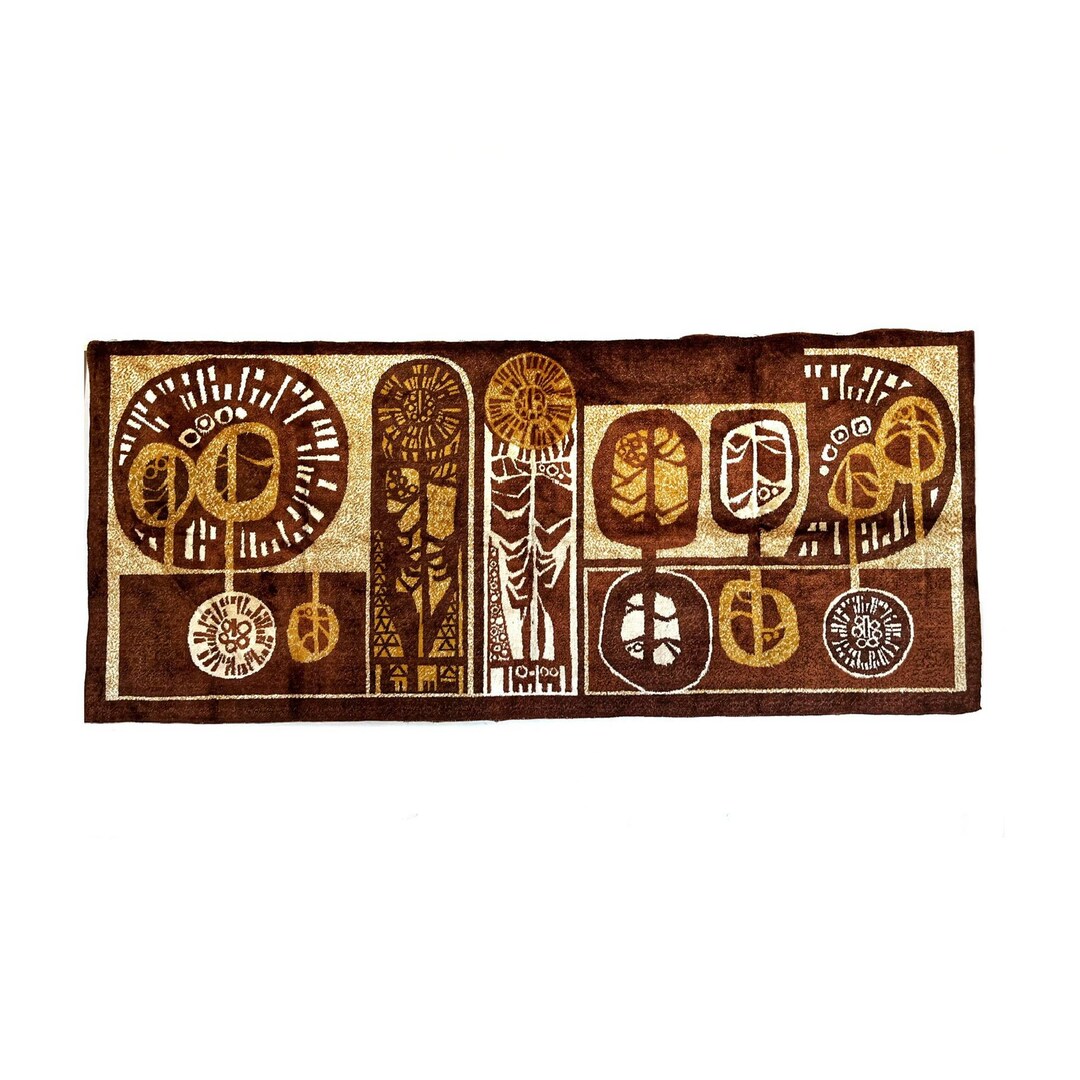 Vintage Midcentury Modern Wall Hanging, Velvet Wall Carpet, Textile ...