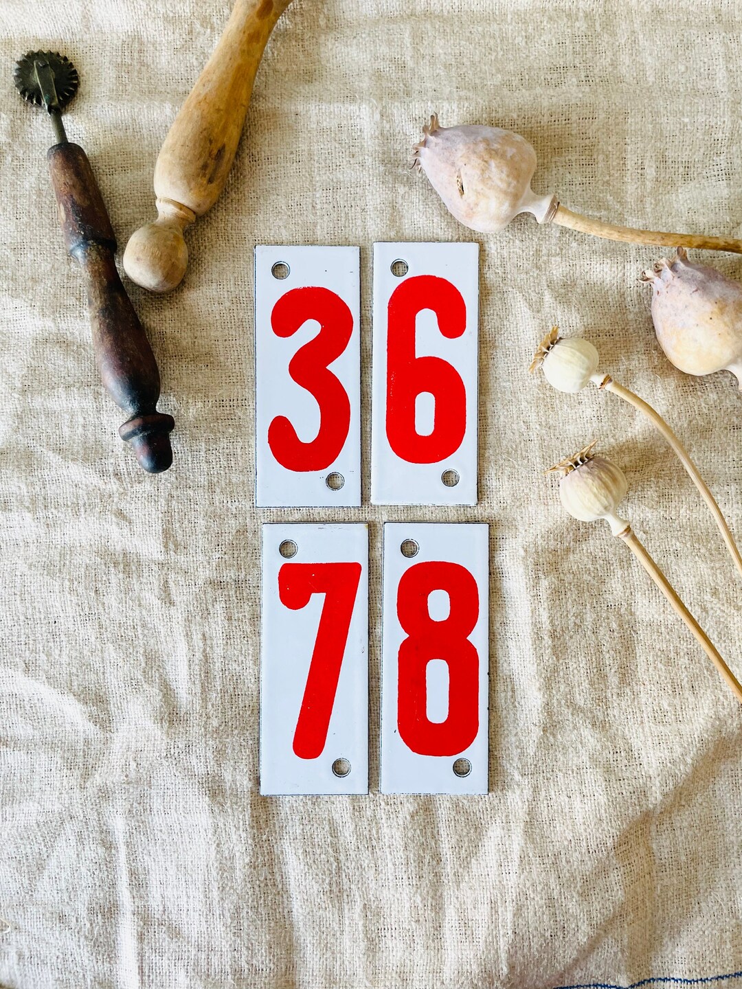 Vintage Enamel House Number, Metal House Plate Retro Number 1960s ...