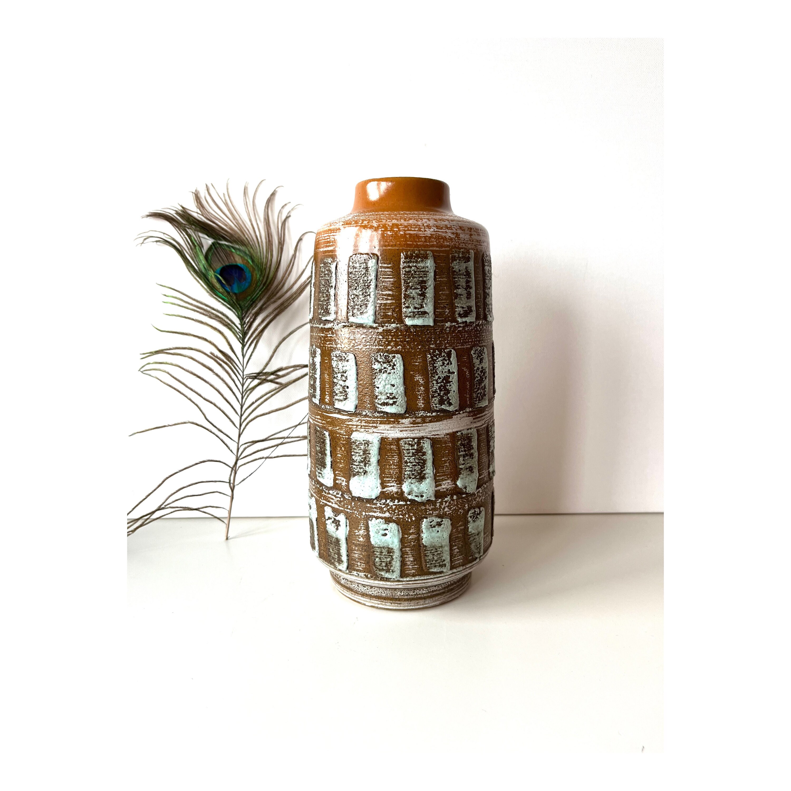 VEB Haldensleben Ceramic Fat Lava Vase Number 3045A, Glazed VEB Haldensleben Ceramic Fat Lava Vase Number 3045A, Glazed