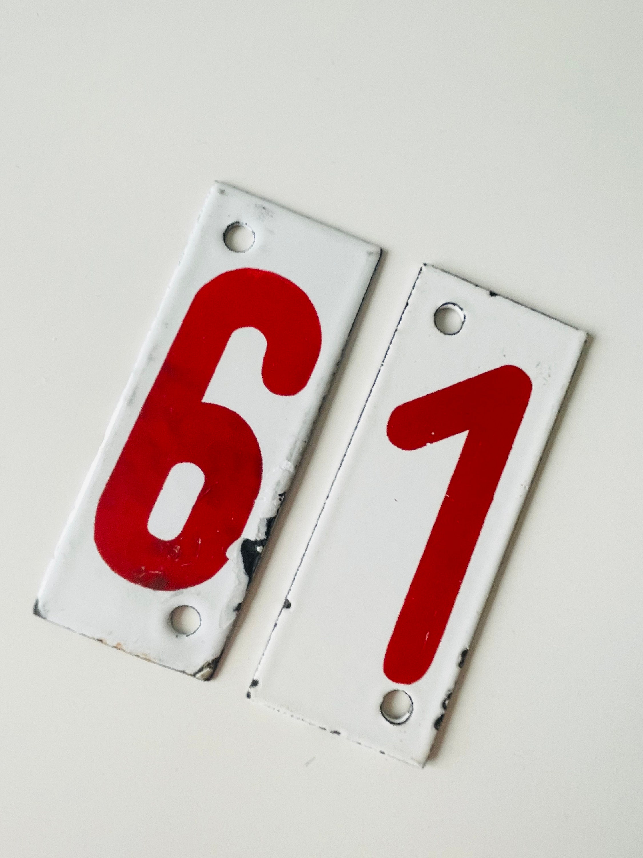 Vintage Enamel House Number, Metal House Plate Retro Number 1960s ...