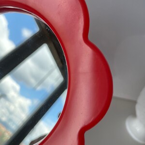 Vintage Space Age Vanity Mirror Plastic Frame, Flower Shape Vanity ...