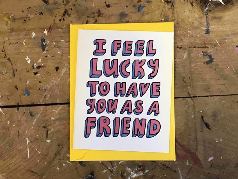 I Feel Lucky Card - Etsy