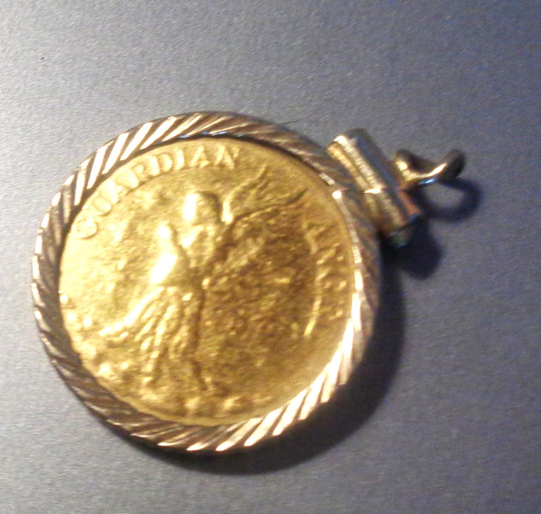 Tiny Pure Gold Coin Guardian Angel 1/25 Eagle on Back Unusual 1.8g - Etsy