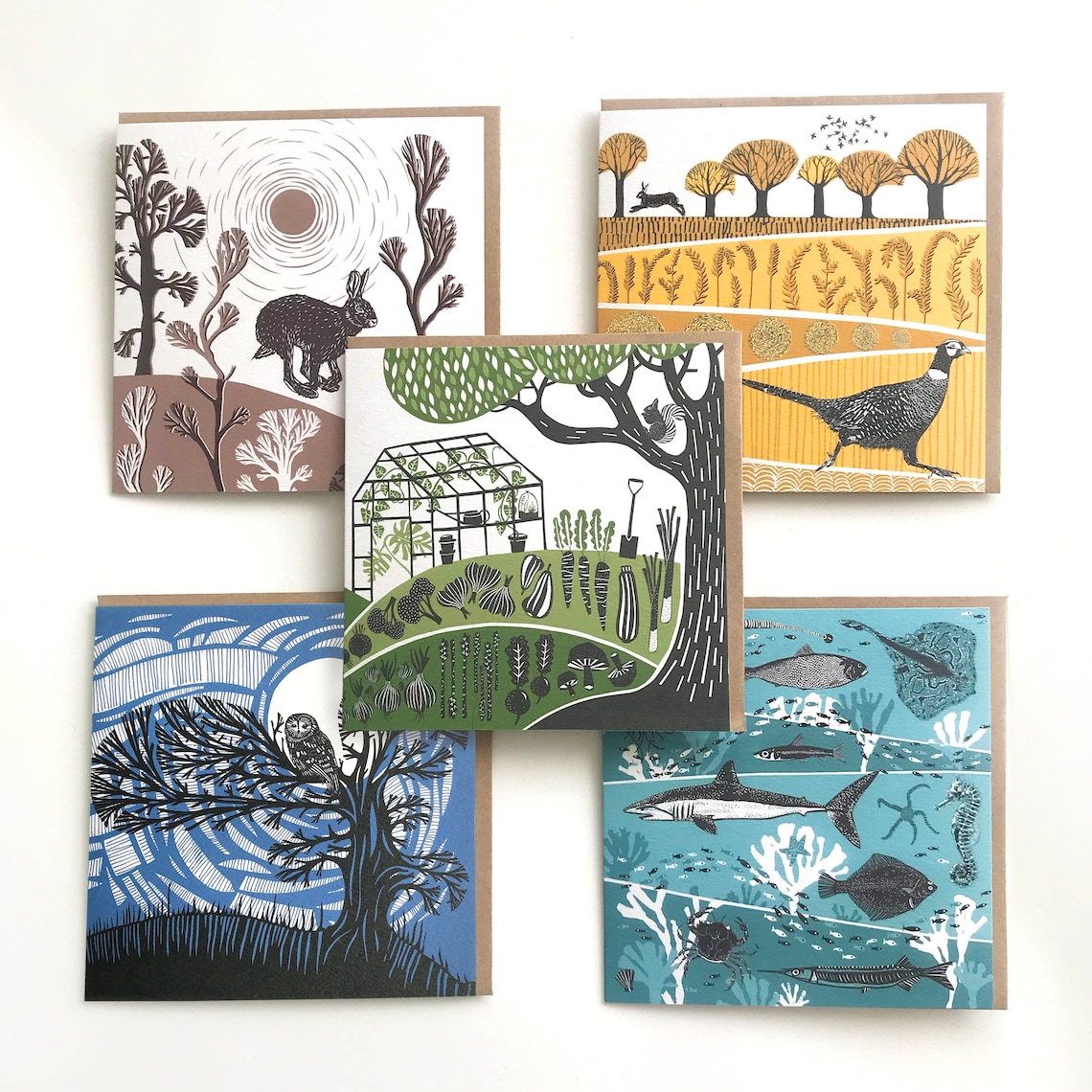 Nature Inspired Greetings Cards - Set of 10 - Etsy