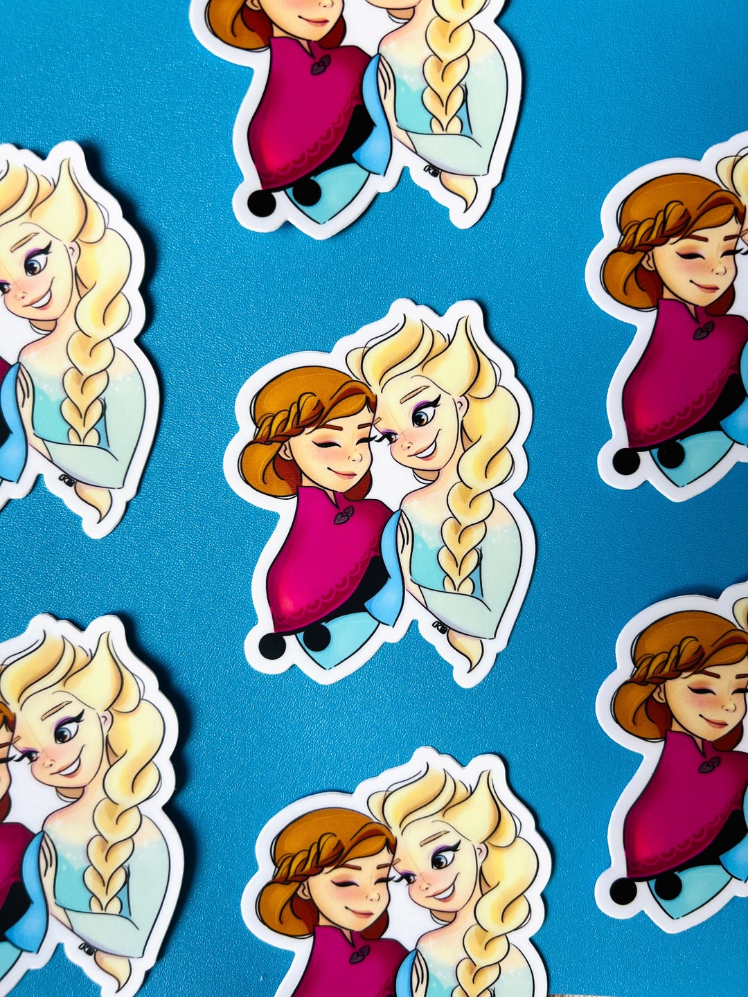 Anna and Elsa Disney Princess Vinyl Sticker Frozen Movie Sisters ...