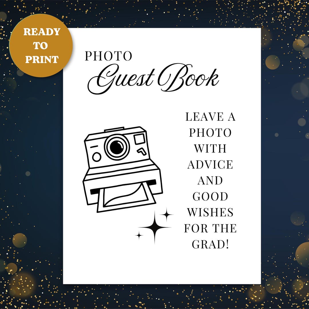 Photo Guest Book Sign for Graduation Party, Grad Sign, Insta Polaroid ...