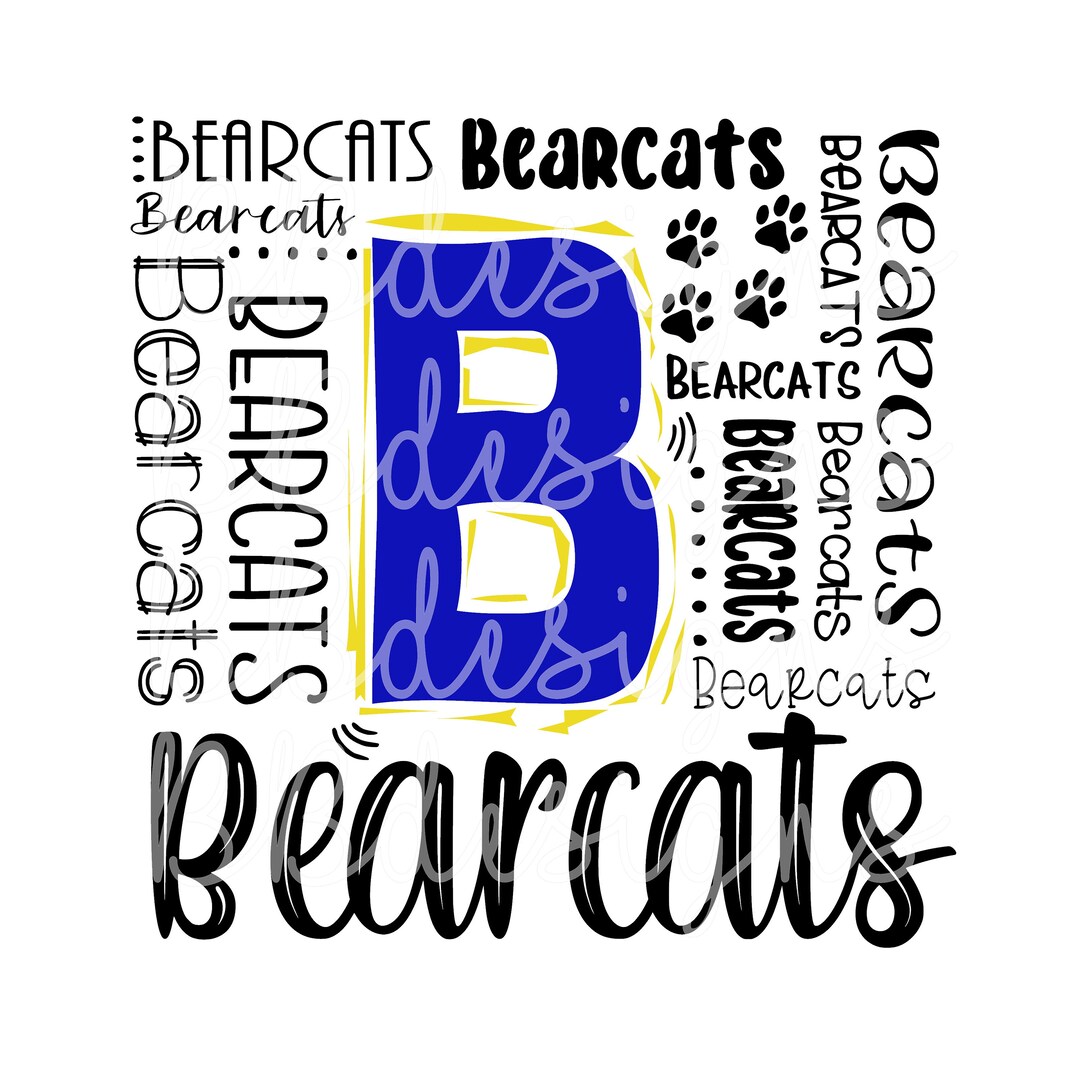 Bearcats Blue & Gold Typography PNG - Etsy