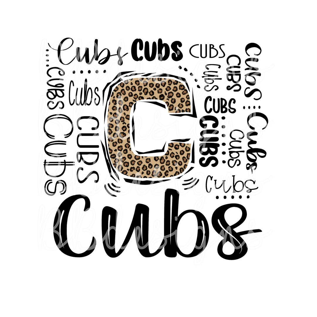Cubs Cheetah Typography PNG - Etsy
