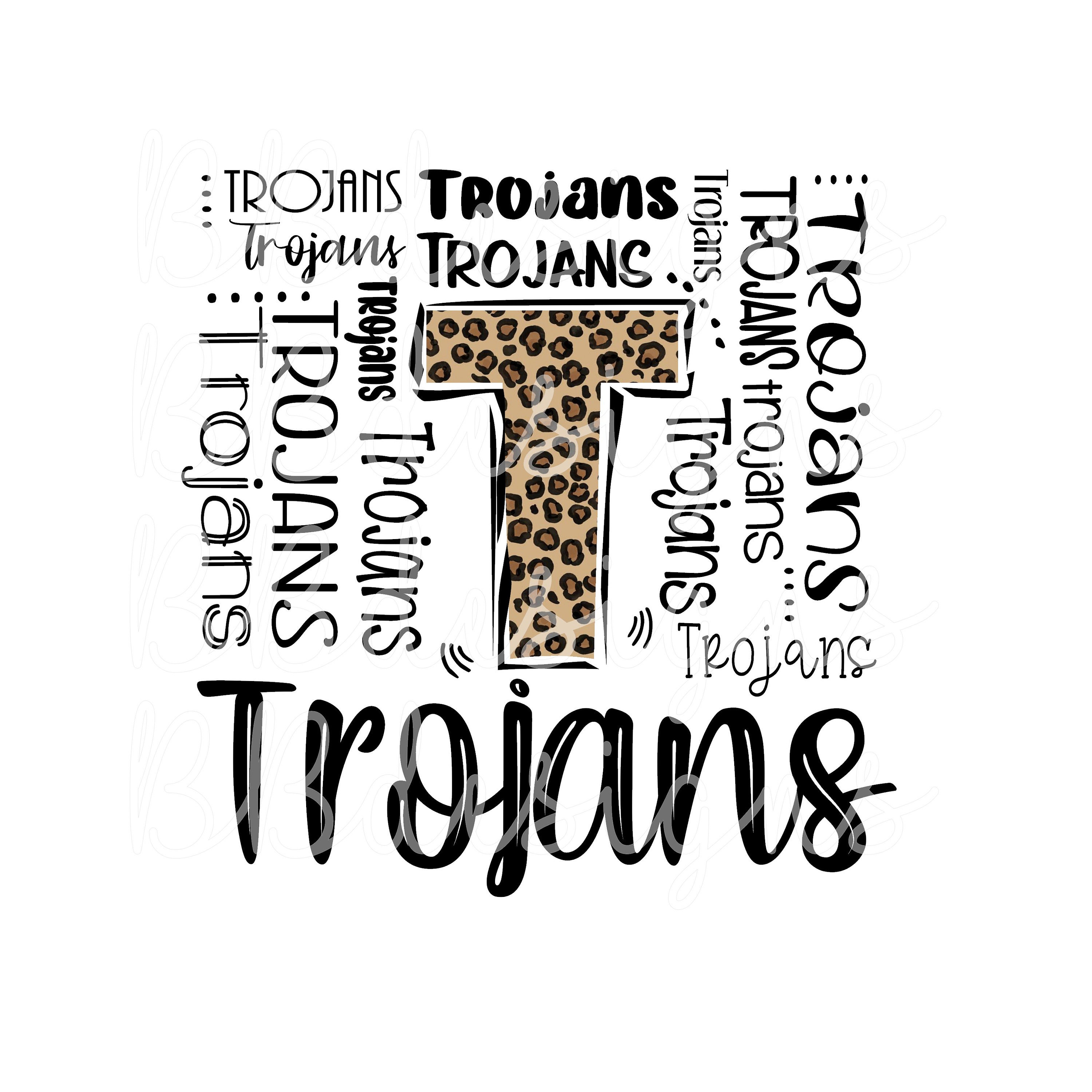 Trojans Cheetah Typography PNG | Etsy