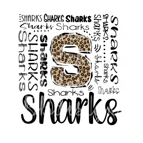 Sharks Typography PNG - Etsy