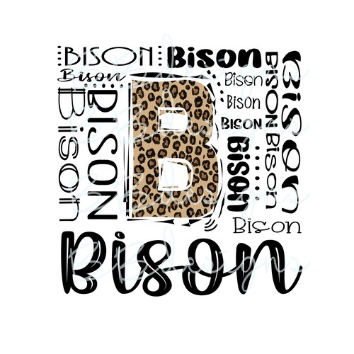 Bison Svg Dxf Png Printable Letter B Cheer Mom Design - Etsy