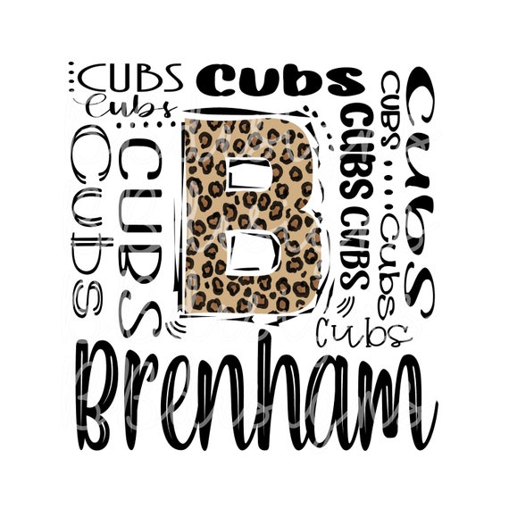 Brenham Cubs Typography PNG - Etsy