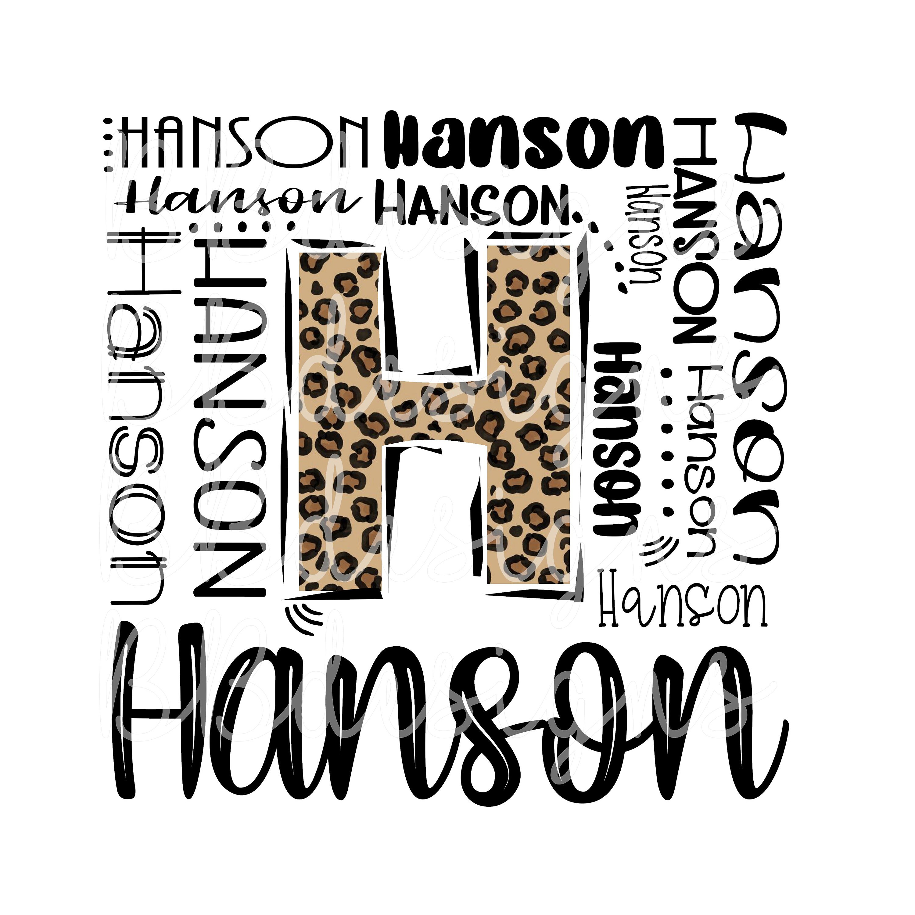 Hanson Typography PNG - Etsy