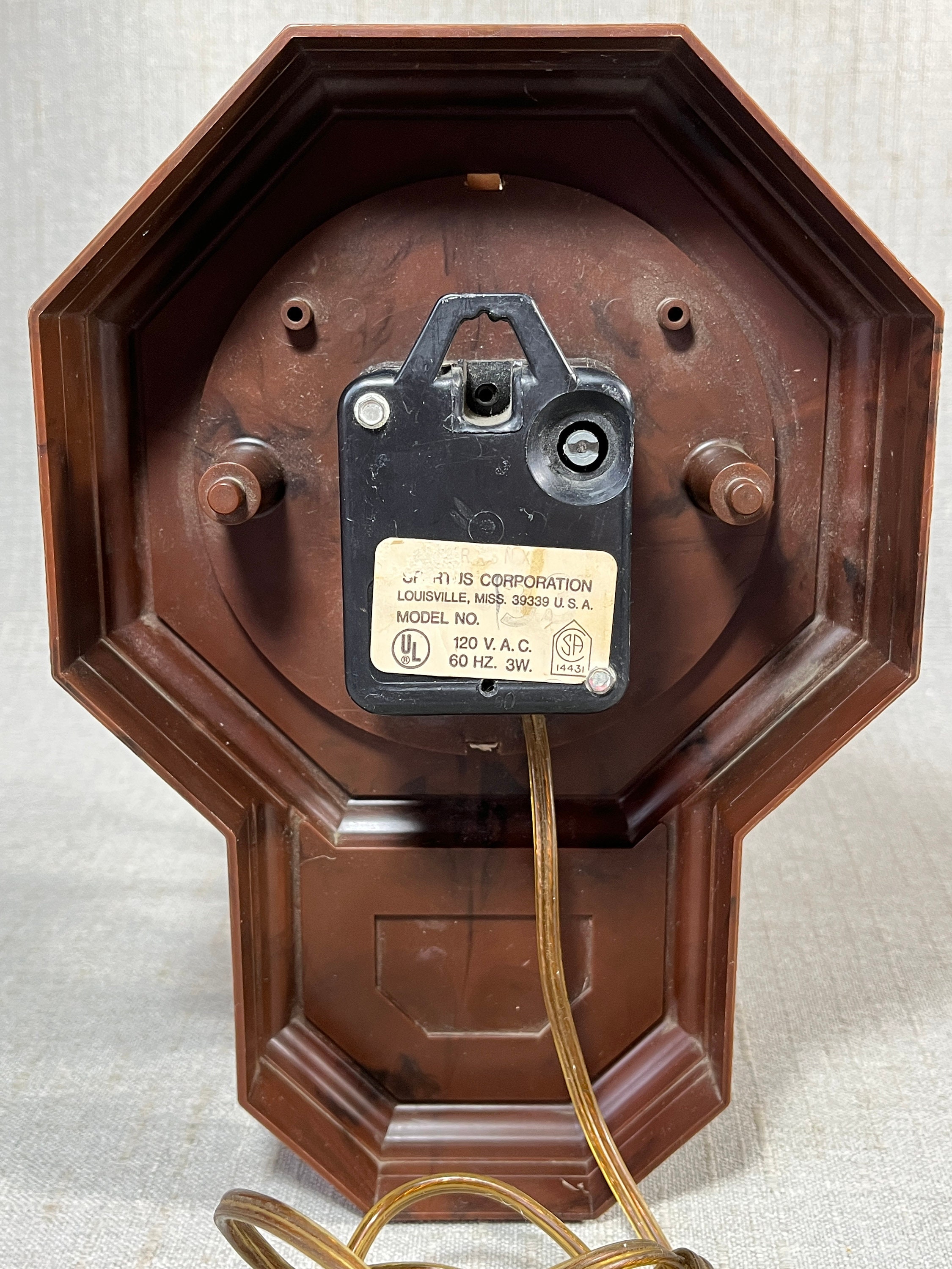 Vintage Electric Wall Clock Spartus Plastic Wall Mount | Etsy