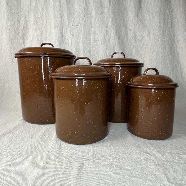 Enamelware Canister Set - Etsy