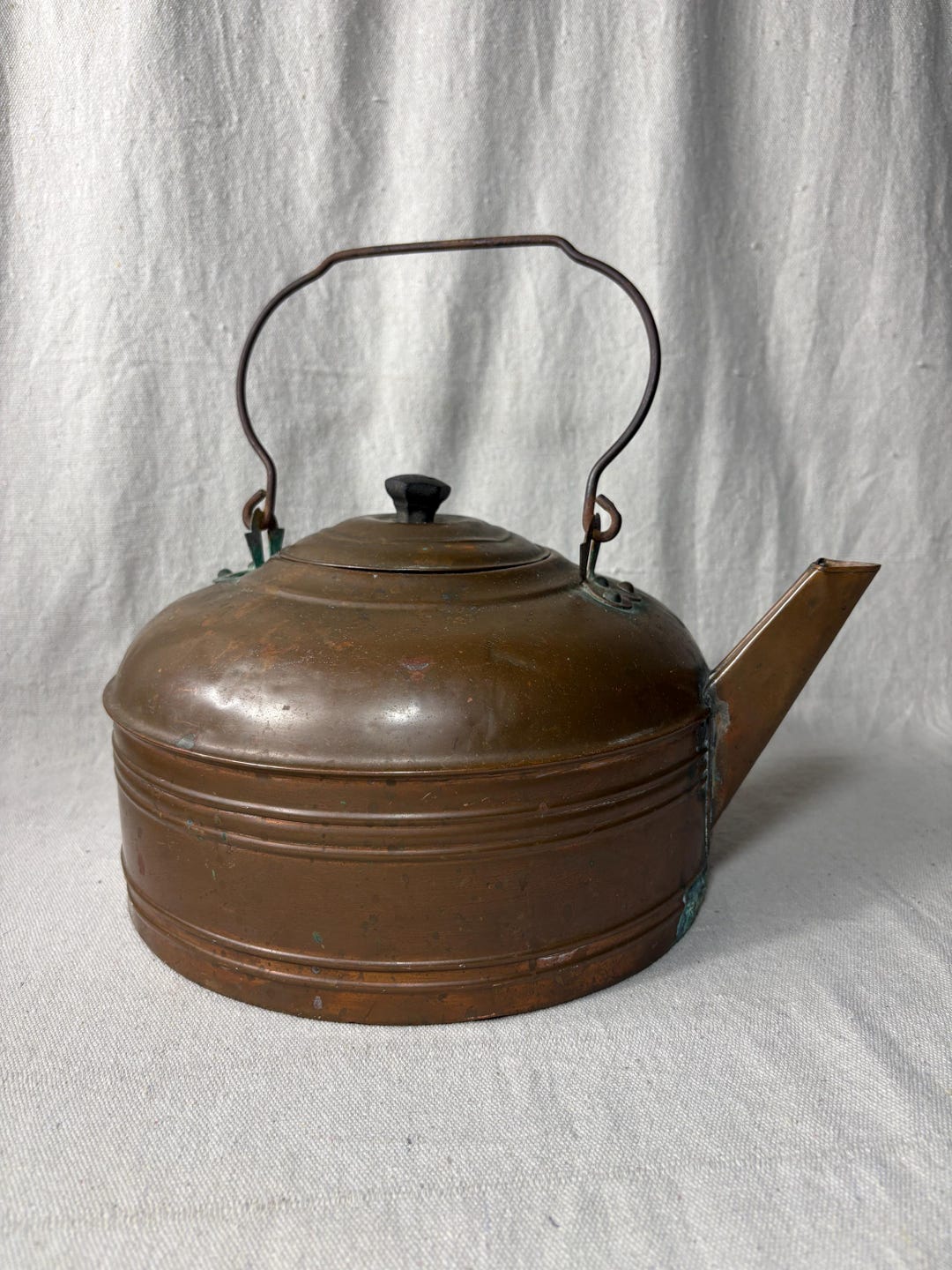 Large Vintage Copper Tea Kettle, Teapot, Vase, Floral Arrangement ...