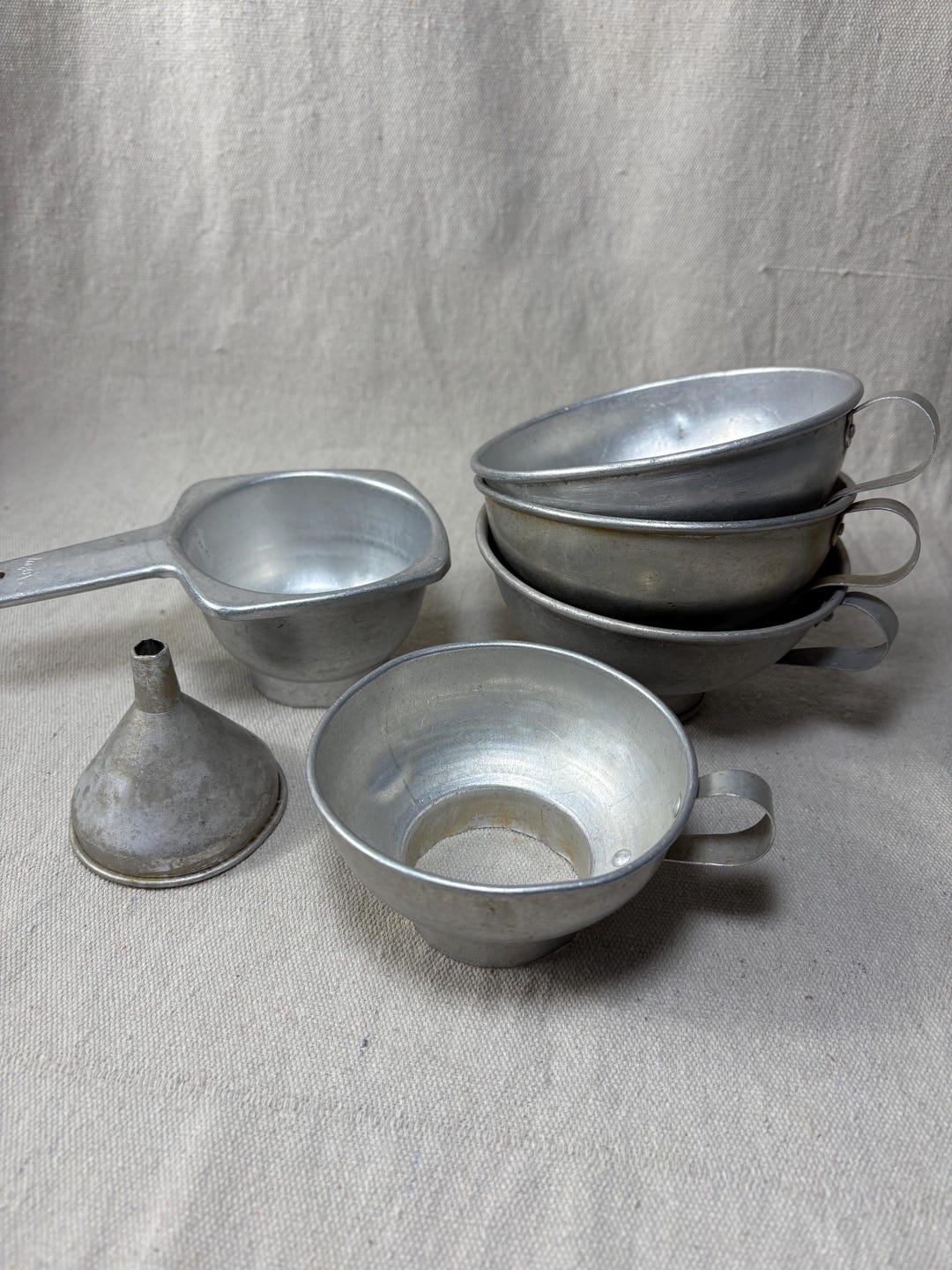 6 Aluminum Funnels, Mismatched Canning Funnels, Kitchen Funnels - Etsy