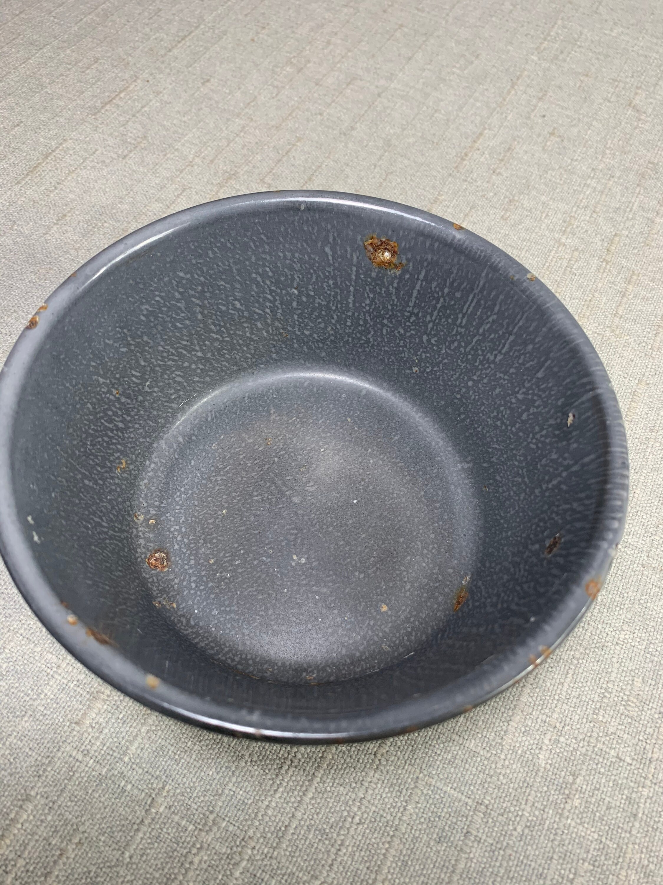 3 Vintage Gray Enamelware Bowls Pan Dish Planter Farmhouse | Etsy