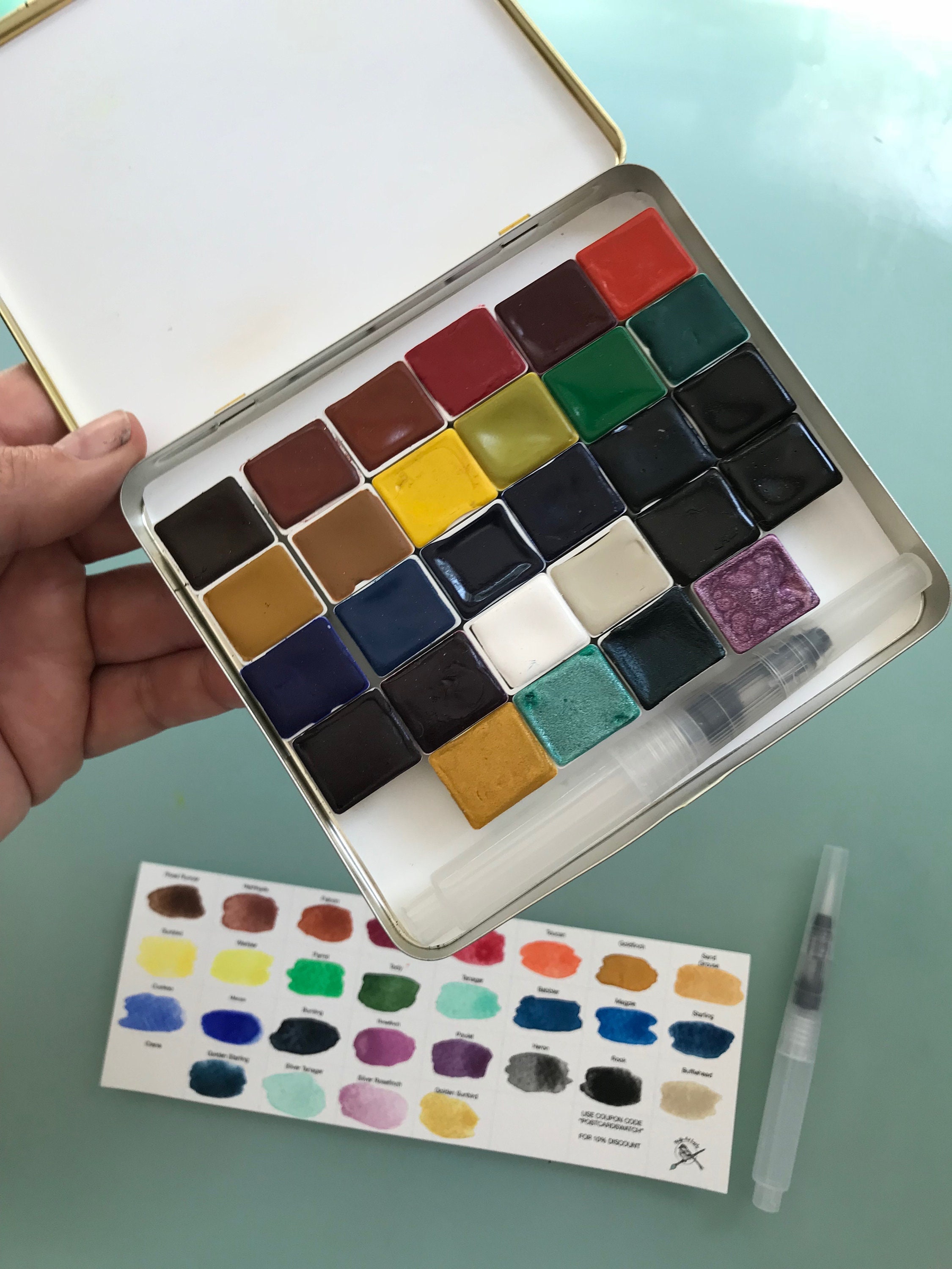 Limited Edition Watercolor Handmade Paint 29 HALF pans non toxic ...
